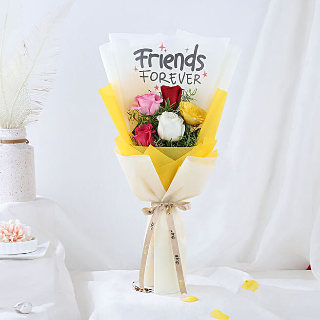 Buy/Send FNP Eight Pink Roses Flower Bouquet Online- FNP