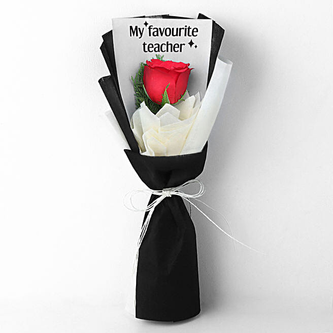 Buy/Send My Favorite Teacher Red Rose Bouquet Online- FNP
