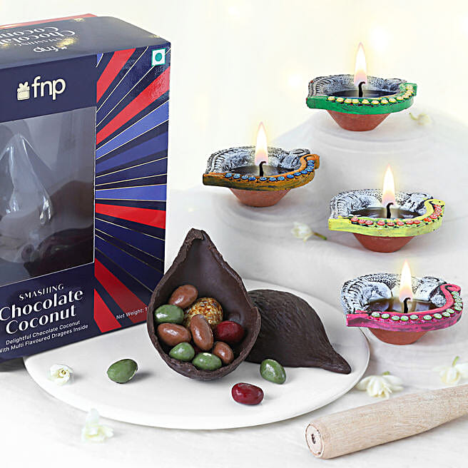 Buy/Send Diwali Glow Diya Pack Online- FNP