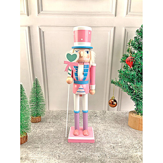 Buy/Send Blush Pink Heart Candy Nutcracker Online- FNP