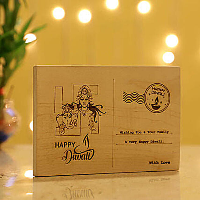 Diwali Wishes Wooden Postcard malaysia | Gift Diwali Wishes Wooden ...