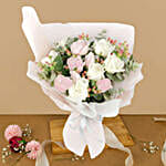 Charming Cream And Pink Roses Bouquet malaysia | Gift Charming Cream ...