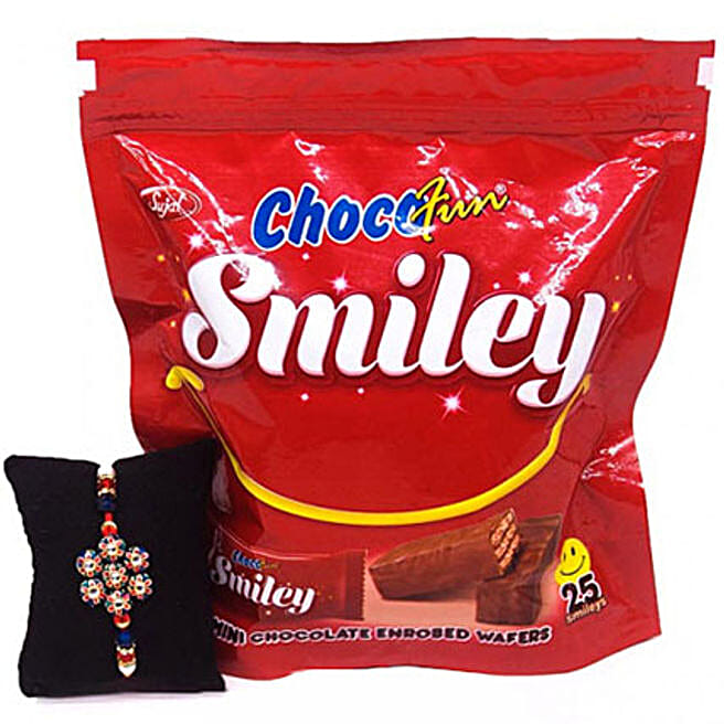 Chocofun Smiley Wafer And Rakhi Combo nepal | Gift Chocofun Smiley ...