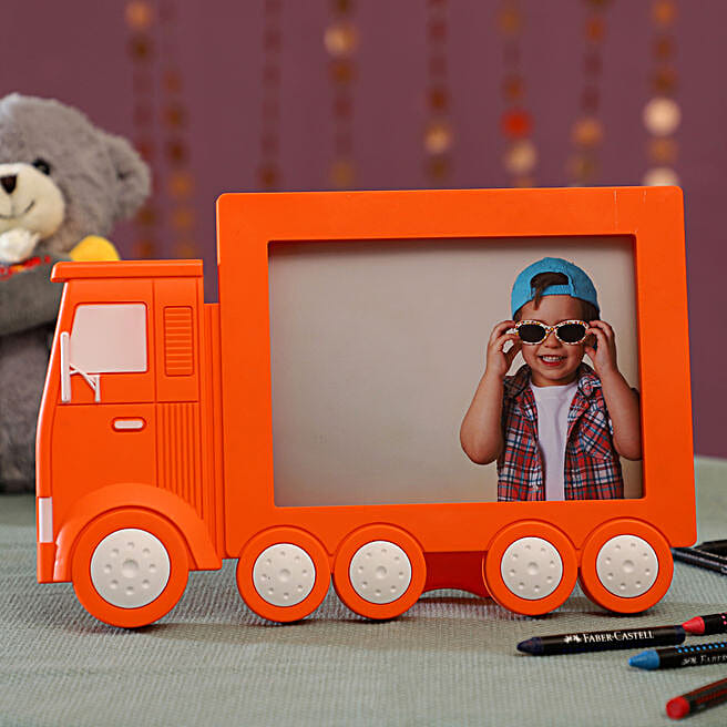 Personalised Orange Truck Photo Frame nepal | Gift Personalised Orange ...