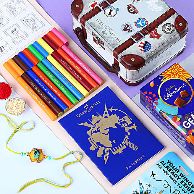 Krishna Rakhi & Faber Castell Joy Combo nepal | Gift Krishna Rakhi ...