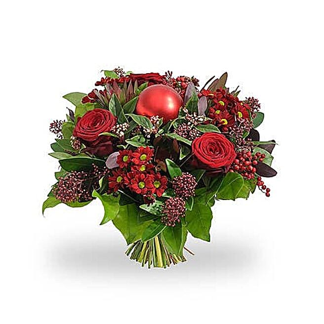 Red Flowers Christmas Special Bouquet netherlands | Gift Red Flowers ...