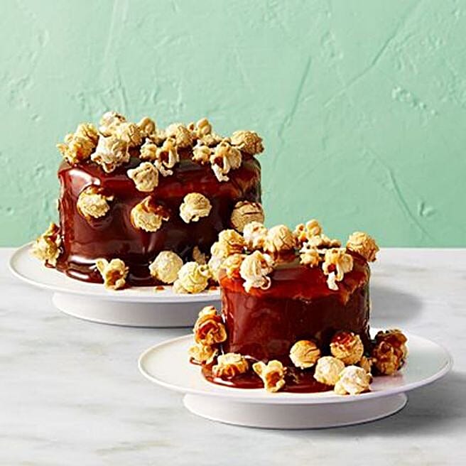 Sensational Caramel Popcorn Fountain Cake new-zealand | Gift ...