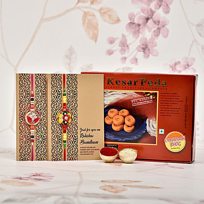 Kesar Peda With Rakhi Gift Combo pakistan | Gift Kesar Peda With Rakhi ...