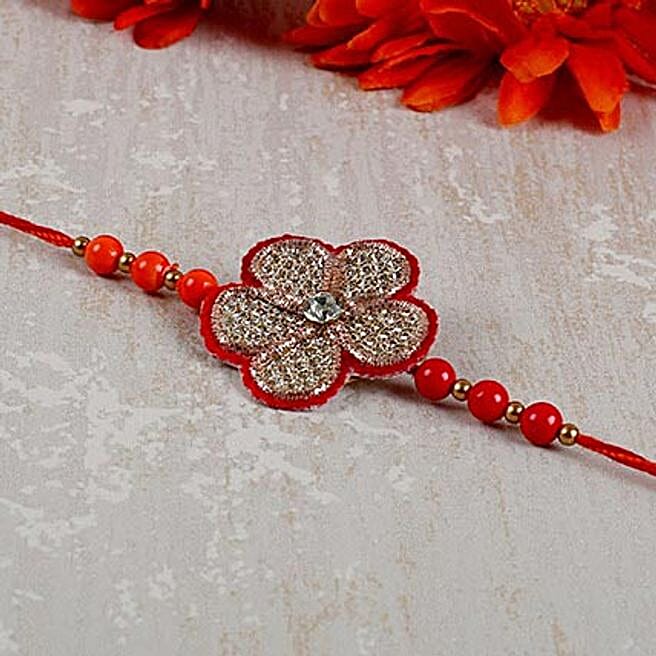 Embellished Floral Rakhi qatar | Gift Embellished Floral Rakhi- FNP