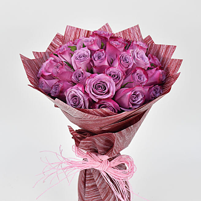 35 Purple Roses Bouquet qatar | Gift 35 Purple Roses Bouquet- FNP