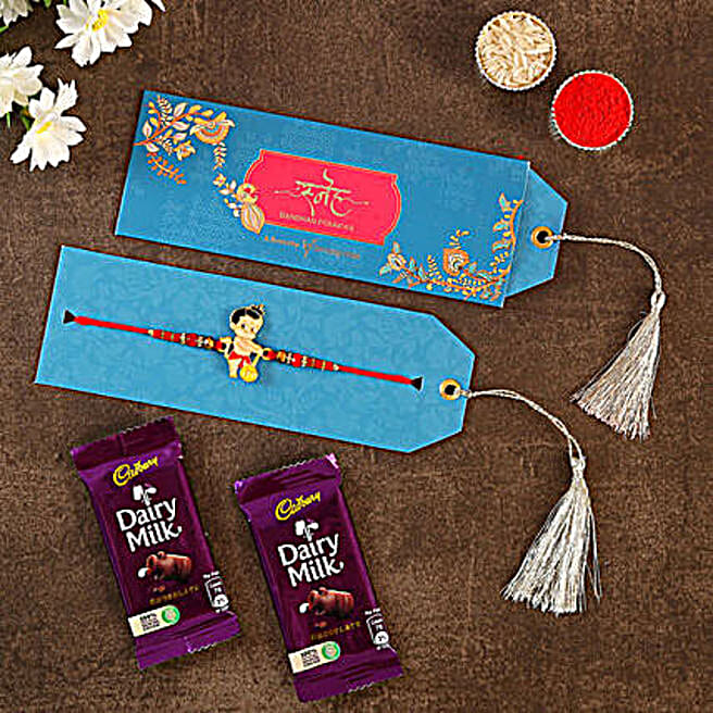 Ethnic Bal Hanuman Rakhi N Dairy Milk Chocolates qatar | Gift Ethnic ...