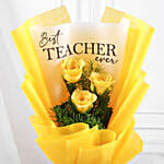Best Teacher Ever Yellow Rose Trio Bouquet qatar | Gift Best Teacher ...