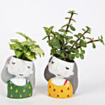Buy/Send Set of 2 Indoor Plants In Raisin Pots Online- FNP