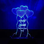 Buy/Send Personalised Blue LED Heart Balloons Lamp Online- FNP
