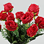 Buy/Send Glorious Red Artificial Roses Vase Online- FNP
