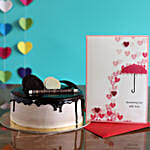 Buy/Send Drooly Chocolate Cake & Love Umbrella Card Online- FNP