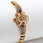 Buy/Send designer flower rakhi with roli n tilak mp181 Online- FNP