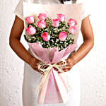 Buy/Send Dreamy Pink Roses Bouquet Online- FNP