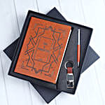 Buy/Send Personalised Brown Notebook & Pen Gift Set Online- FNP