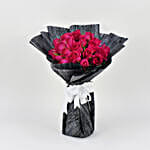 35 Dark Pink Roses Bouquet saudi-arabia | Gift 35 Dark Pink Roses ...