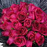 35 Dark Pink Roses Bouquet saudi-arabia | Gift 35 Dark Pink Roses ...