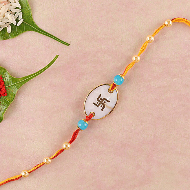 Stunning Swastika Rakhi singapore | Gift Stunning Swastika Rakhi- FNP