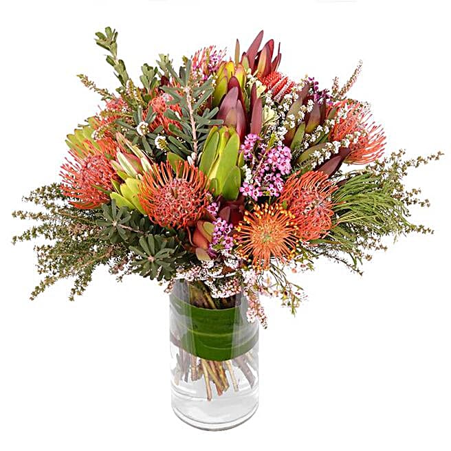 Cordifolium And Sunset Safari Flower Arrangement singapore | Gift ...
