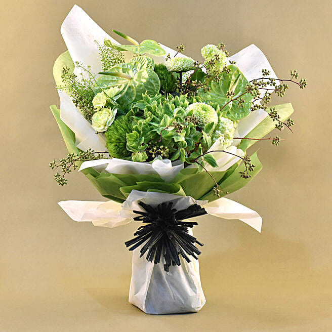 Splendid Green Blooms Bouquet singapore | Gift Splendid Green Blooms ...