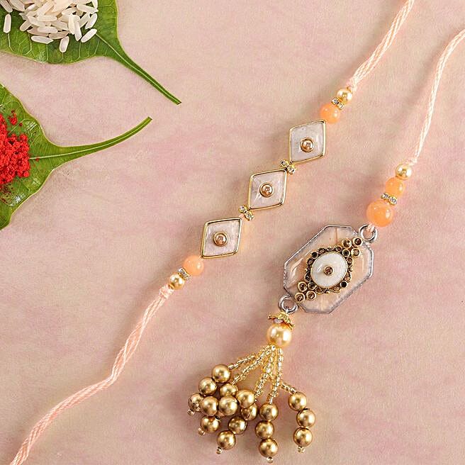Designer Rakhi Lumba Set singapore | Gift Designer Rakhi Lumba Set- FNP