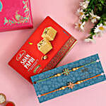 Stone Floral Rakhi Combo And Soan Papdi spain | Gift Stone Floral Rakhi ...