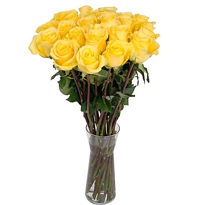 Yellow Long Stemmed Roses Bunch switzerland | Gift Yellow Long Stemmed ...