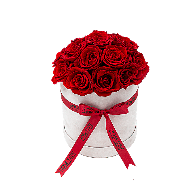Red Eternity Roses White Round Box thailand | Gift Red Eternity Roses ...