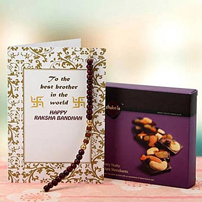Rudraksh Rakhi Combo uae | Gift Rudraksh Rakhi Combo- FNP