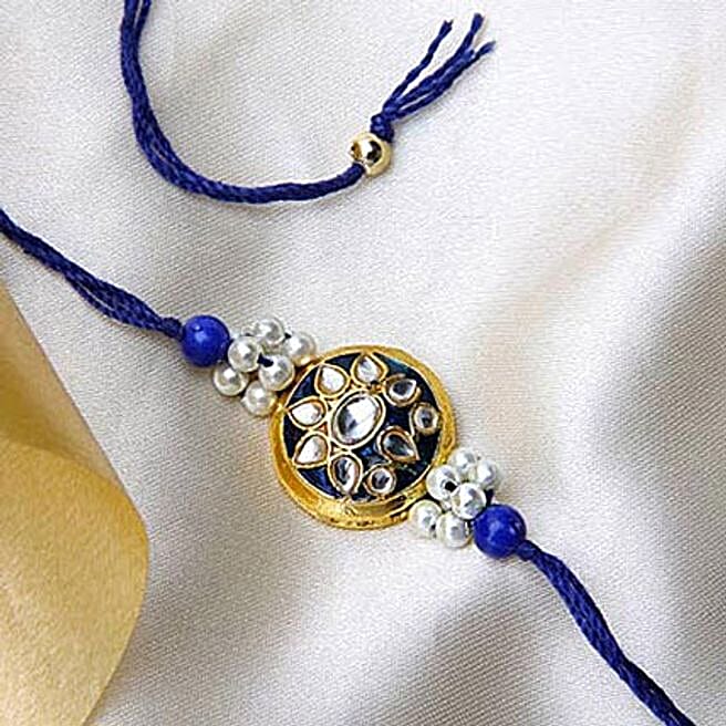 Shimmery Blue Rakhi uae | Gift Shimmery Blue Rakhi- FNP