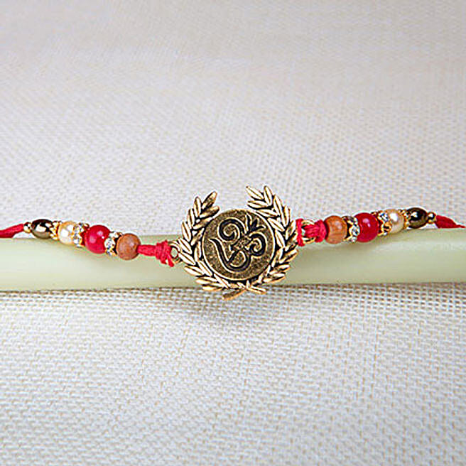 Beautiful Om Leaf Design Rakhi uae | Gift Beautiful Om Leaf Design ...