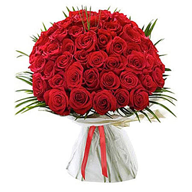 75 Red Roses Bouquet uae | Gift 75 Red Roses Bouquet- FNP