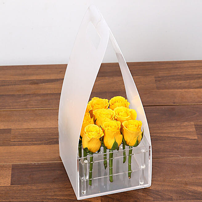 Sunshine Yellow Rose Box uae | Gift Sunshine Yellow Rose Box- FNP
