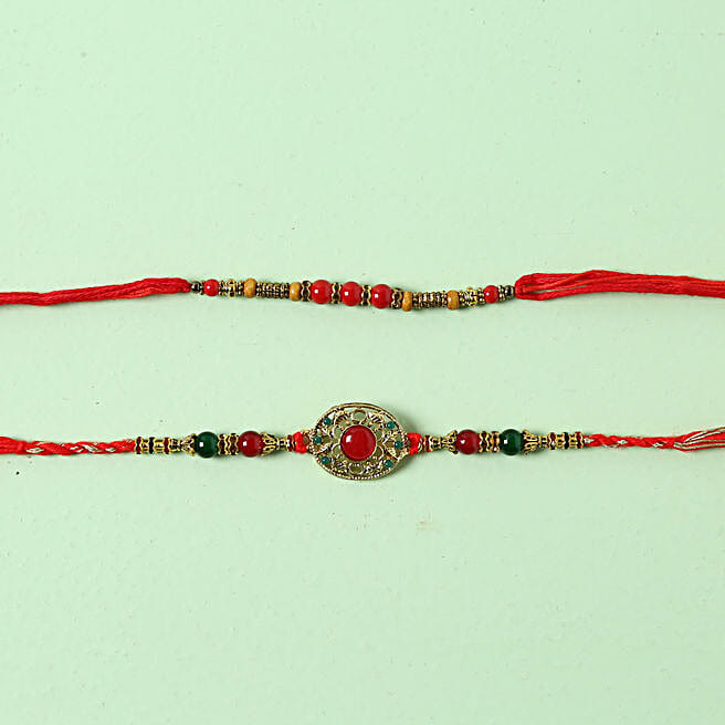 Colourful Set of 2 Rakhis uae | Gift Colourful Set of 2 Rakhis- FNP