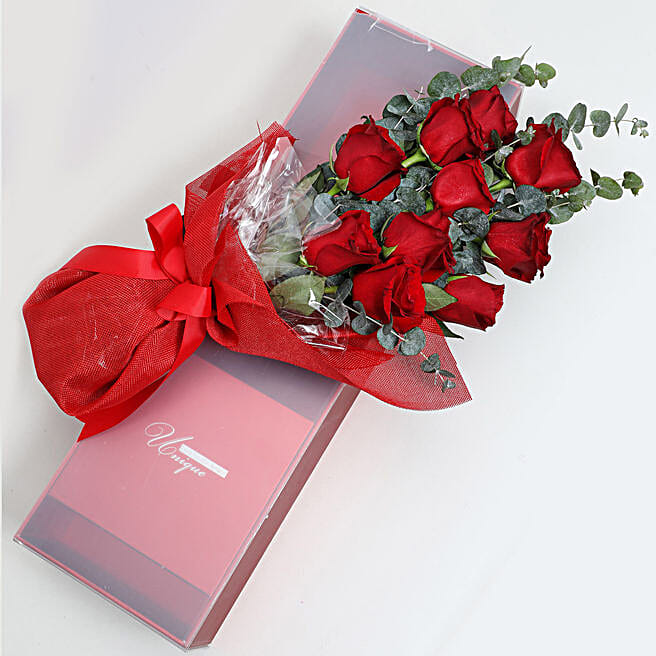 Magical Red Roses Box uae | Gift Magical Red Roses Box- FNP