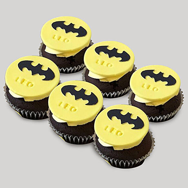Batman Designer Chocolate Cupcakes Set Of 6 uae | Gift Batman Designer ...