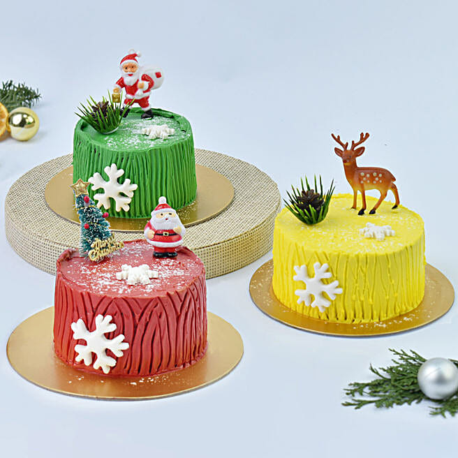 Christmas Joy Mono Cake Set of 3 uae | Gift Christmas Joy Mono Cake Set ...
