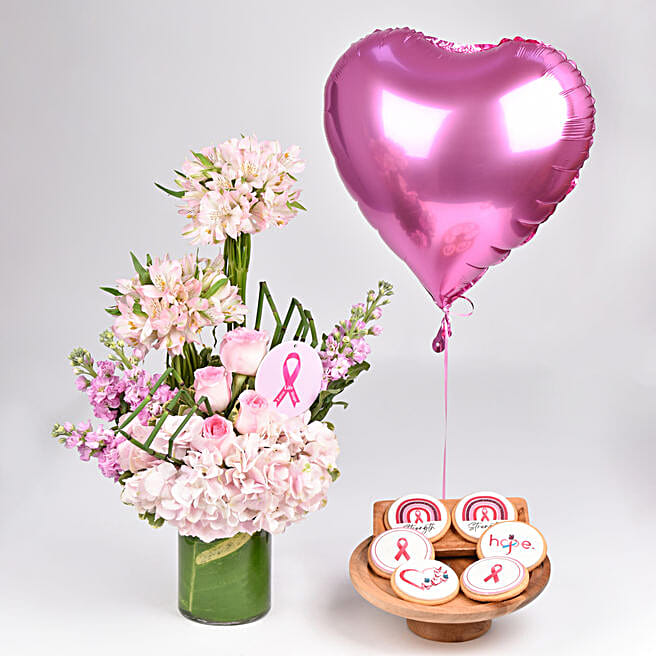You Are The Soul Flowers Pink Ribbon Bundle uae | Gift You Are The Soul ...