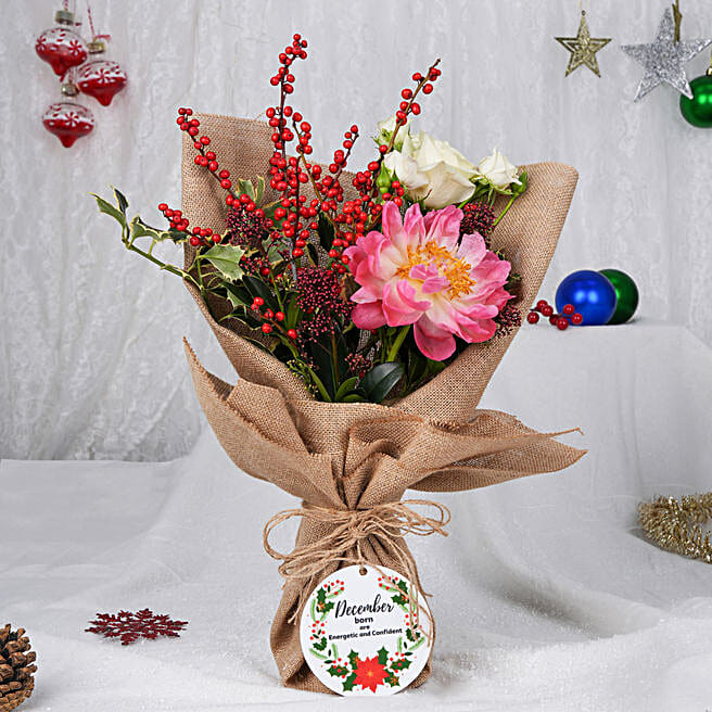 December Birthday Flower Bouquet uae | Gift December Birthday Flower ...