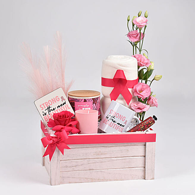 Beautiful You Pink Ribbon Hamper uae | Gift Beautiful You Pink Ribbon ...