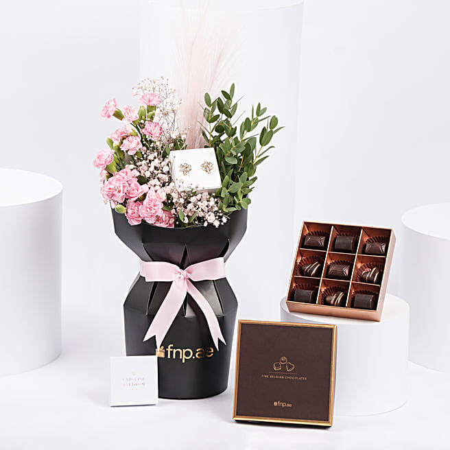 Crystal Ear Cuff with Chocolate for Her uae | Gift Crystal Ear Cuff ...