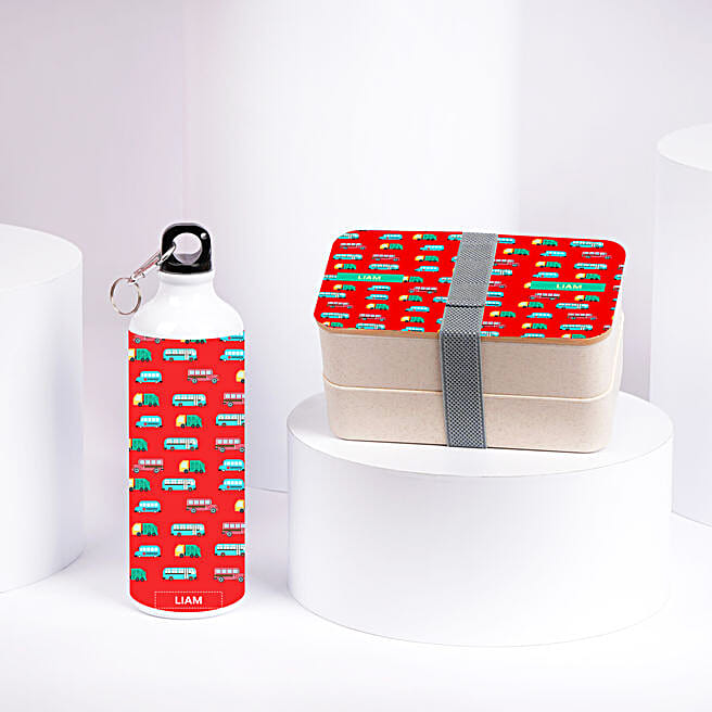 School Bus Lunch Box With Bottle uae | Gift School Bus Lunch Box With ...