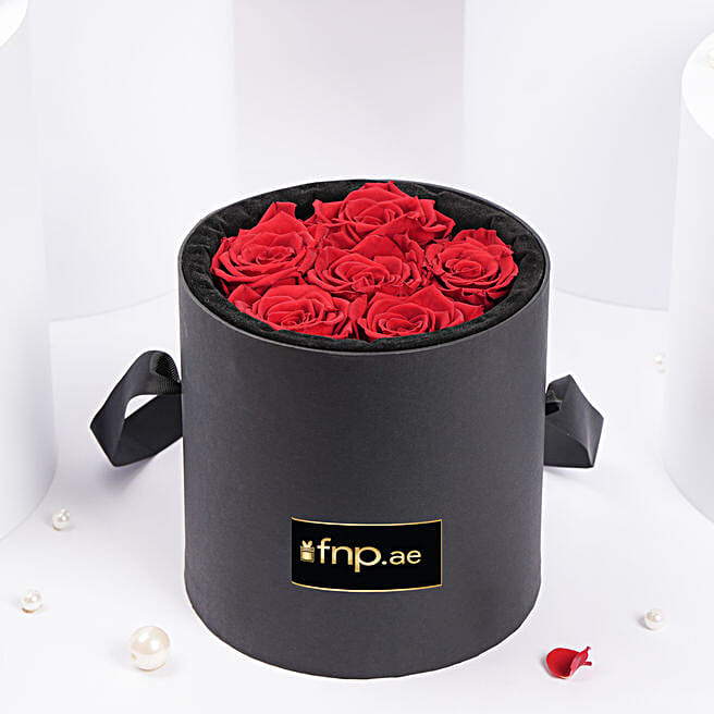 6 Red Preserved Roses Box uae | Gift 6 Red Preserved Roses Box- FNP