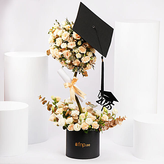 The Graduate Bloom Tower uae | Gift The Graduate Bloom Tower- FNP
