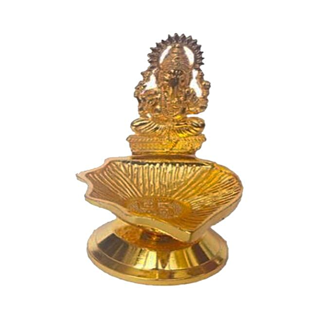 Lord Ganesha Gold Deeva Lamp uk | Gift Lord Ganesha Gold Deeva Lamp- FNP