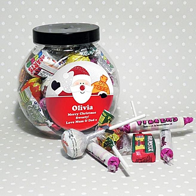 Personalised Santa Sweet Jar uk | Gift Personalised Santa Sweet Jar- FNP